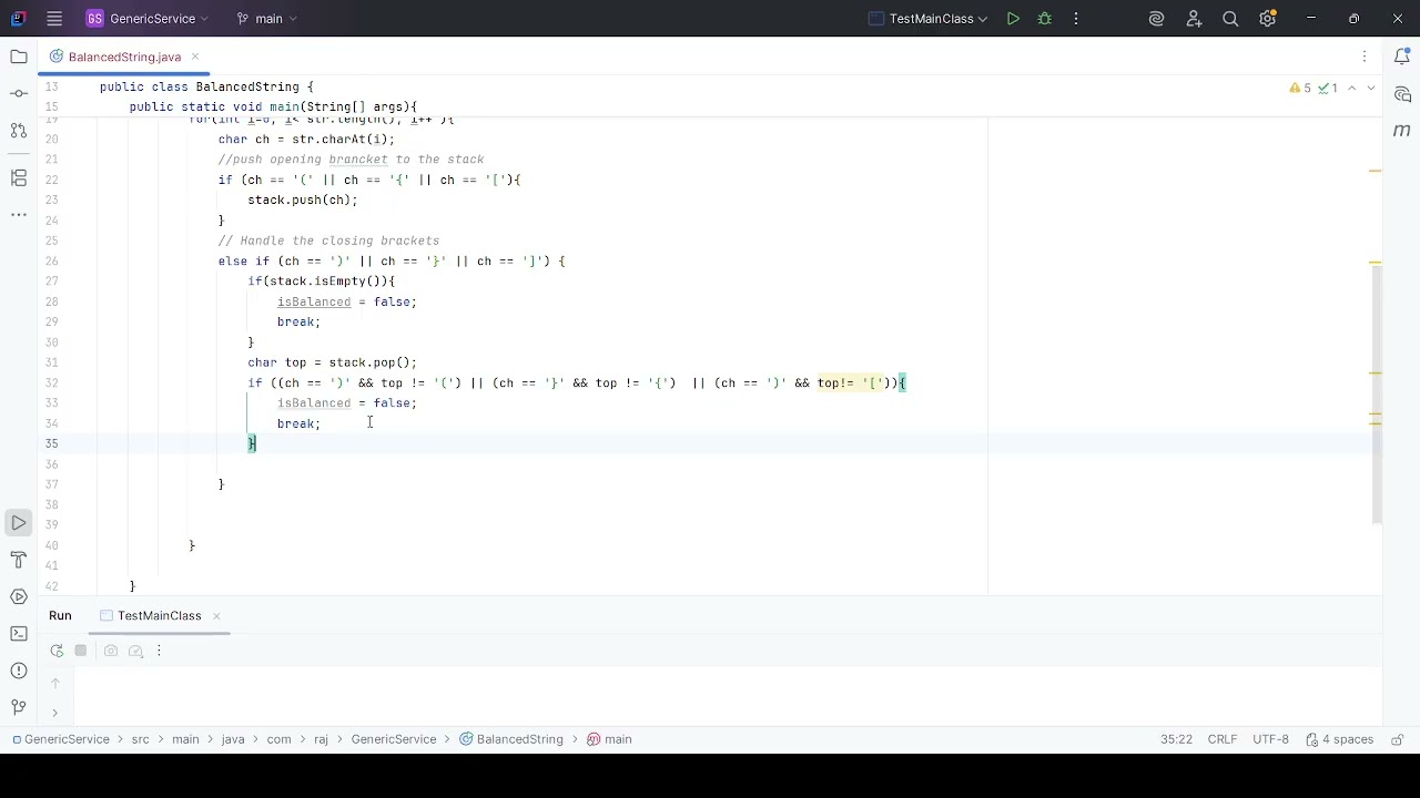 Java Program to Check Balanced Brackets| Stack Interview Question