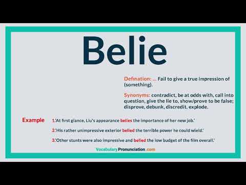 How to Pronounce BELIE l Definition and Synonyms of BELIE by vocabularypronunciation com