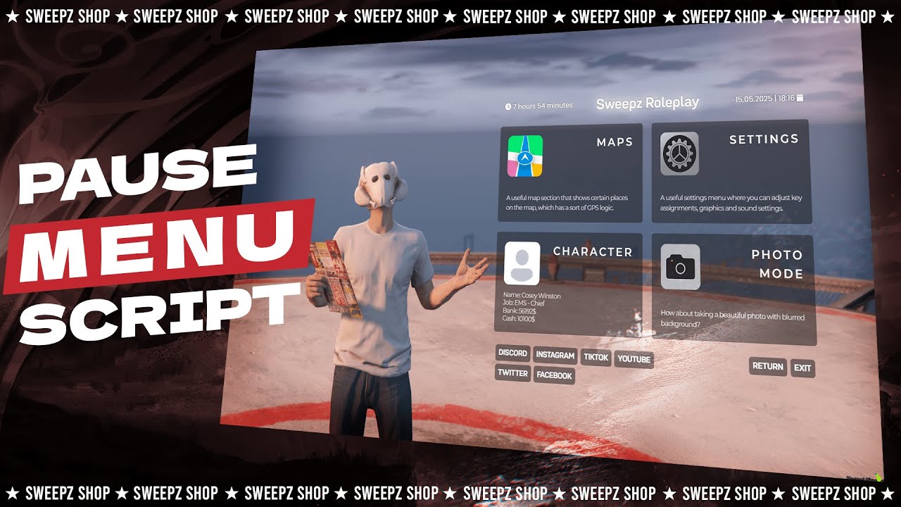 Fivem Pause Menu Script | Sweepz Pause Menu