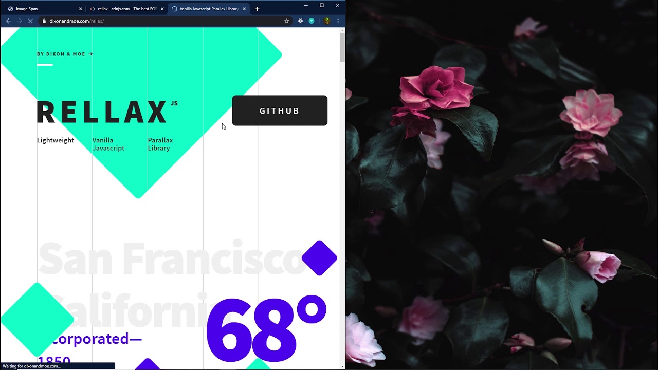 Create Scrolling Effect with Image Span with Rellax.js - HTML & CSS