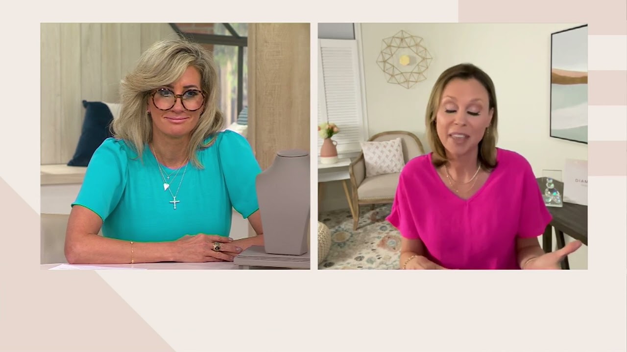 Diamonique Simulated Pearl Cross Necklace, Sterling Silver on QVC