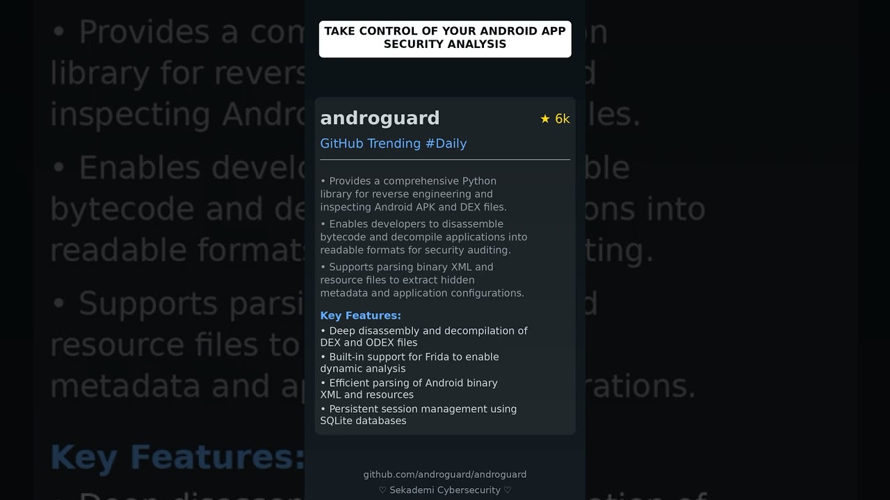 GitHub Trending Repositories: androguard/androguard 🇬🇧