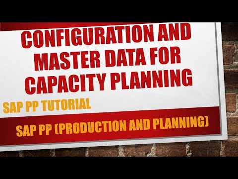 Configuration and master data settings required to implement capacity planning in SAP