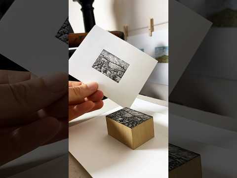 Printing my wood engraving #woodengraving #printmaking #printmaker #artist #reliefprint #asmr #art