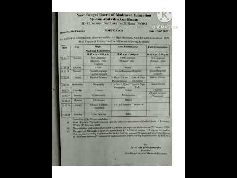 High madrasah madhyamik examination 2024 || madrsah board madhyamik routine 2024