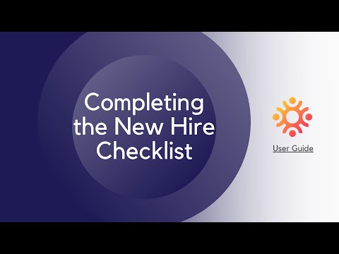 Completing the New Hire Checklist