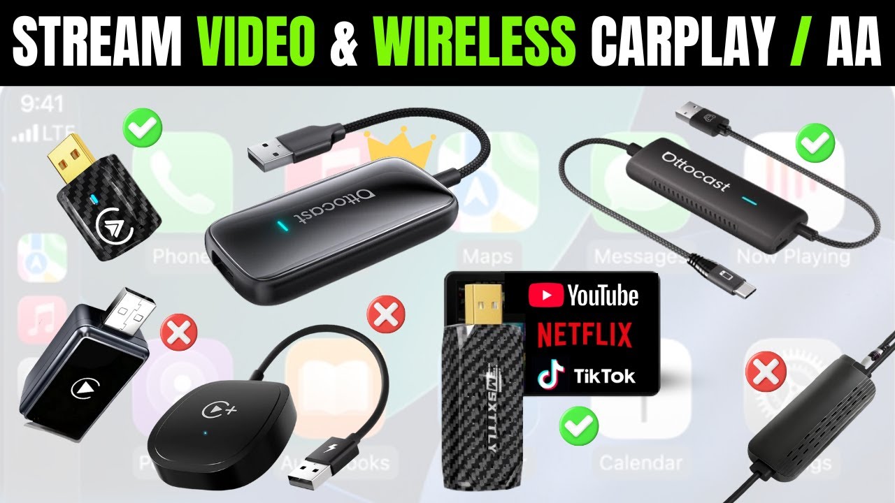 🍿Netflix & YouTube in Car! 📺 Best Wireless CarPlay & Android Auto Adapter That Allow VIDEO STREAMING
