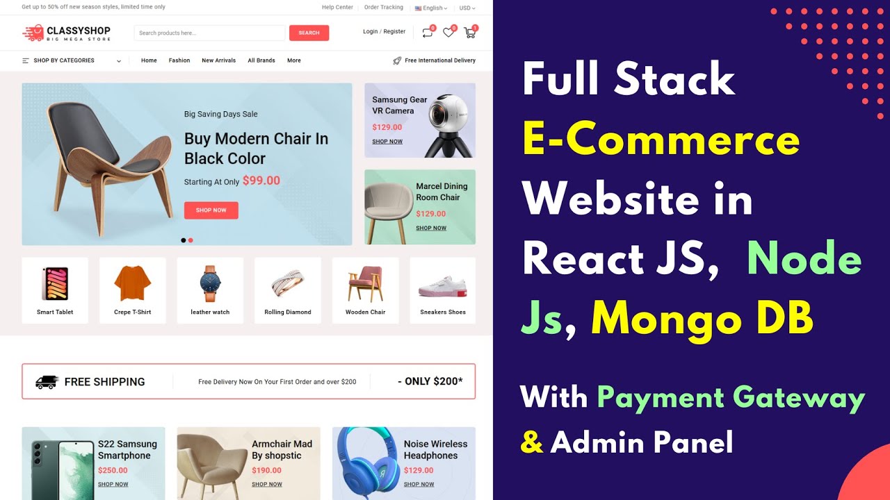 #17 Full Stack E-Commerce Website Using React JS, Mongo DB, Express Js, Node Js | My Account Page 🔥🔥