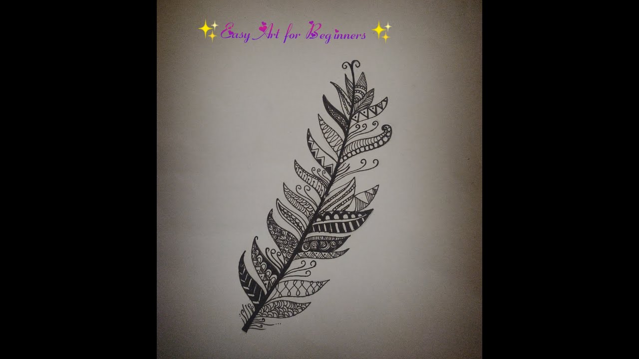 Easy Feather Mandala Art/Zectangle/Doodles