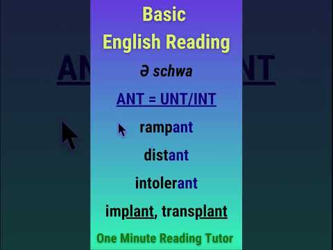 Secret Schwa Sound of the ANT Suffix - Basic English Reading #readingenglish #americanaccent