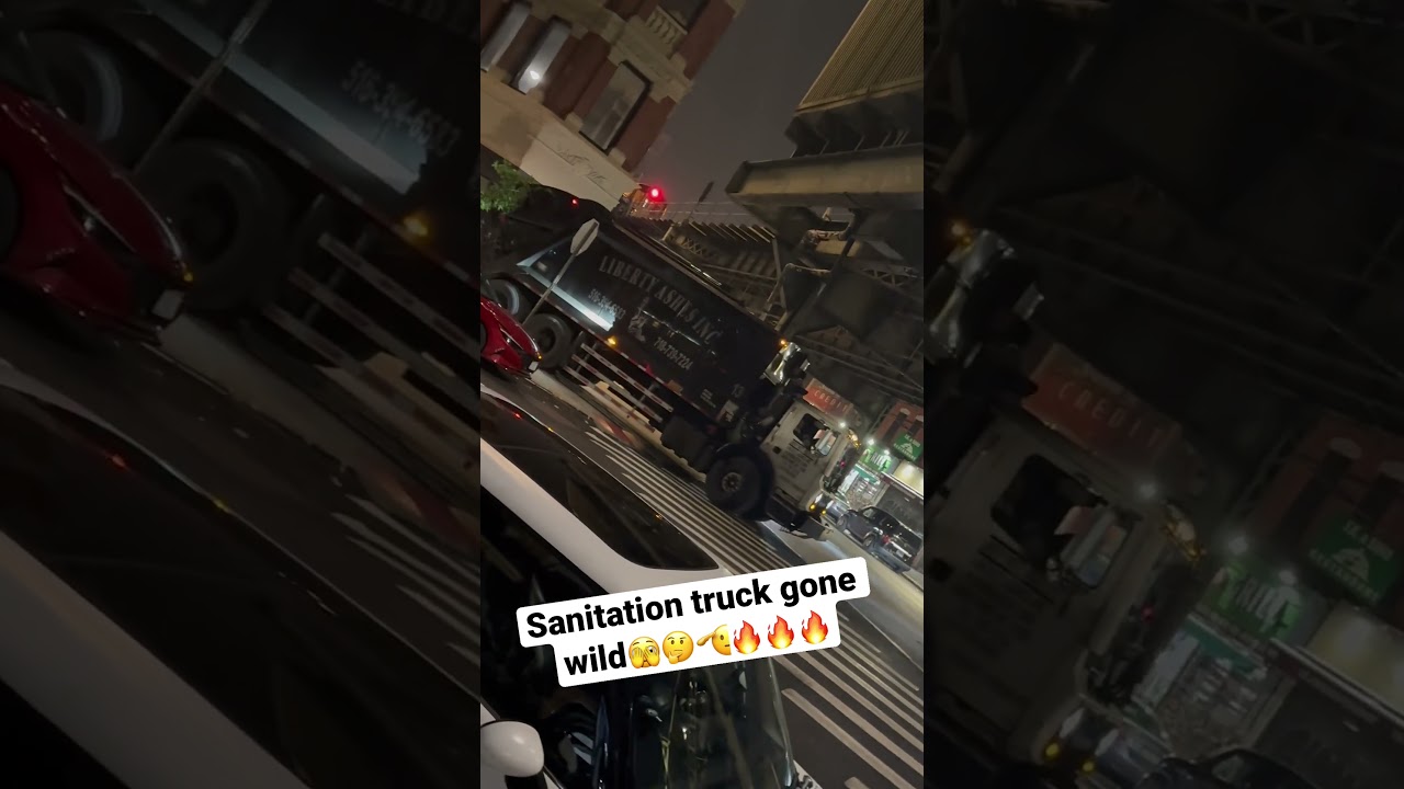 Sanitation worker used side walk has a road way wild￼🫣🤔🫡🔥🔥#skills #drivers #sanitation #nyc #bk