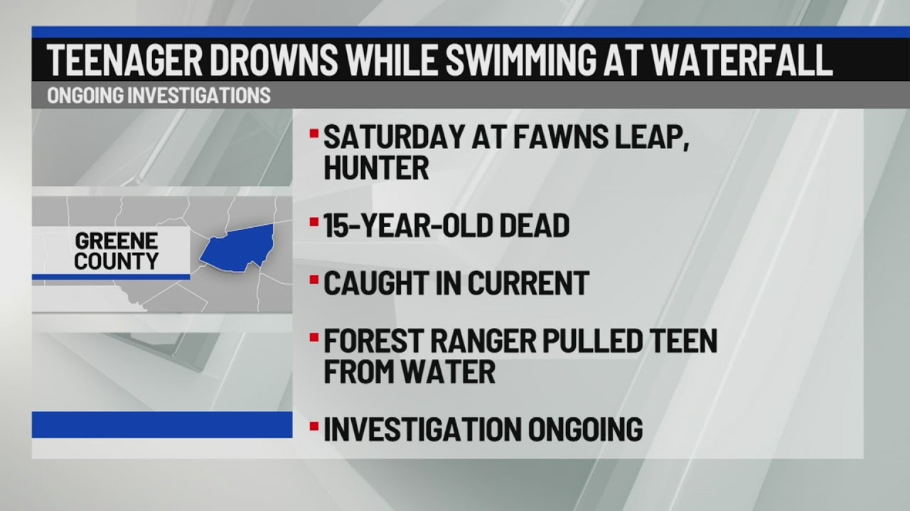 Teenager drowns while swimming at Greene County waterfall