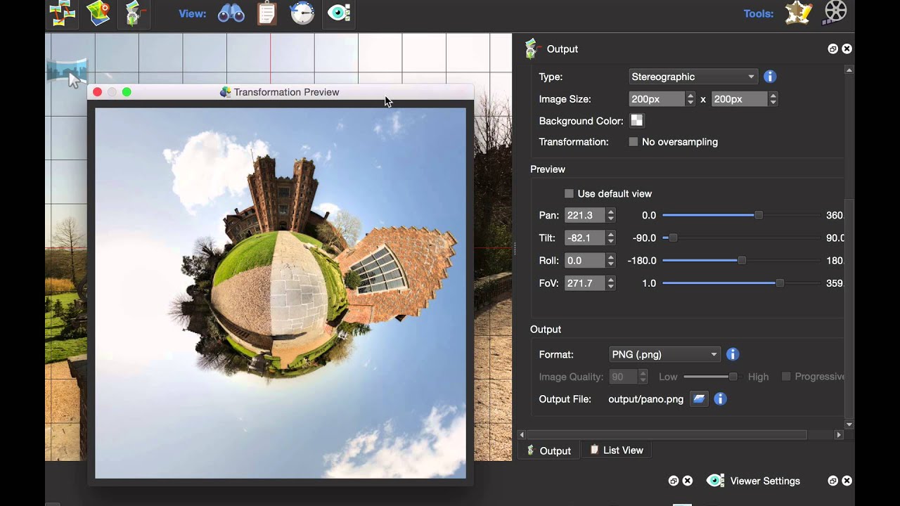 Creating a Little Planet -- Pano2VR