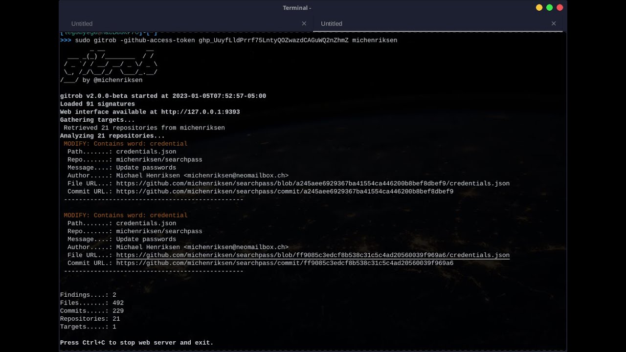 Gitrob - Find Sensitive Info on Github - BlackArch Linux #6