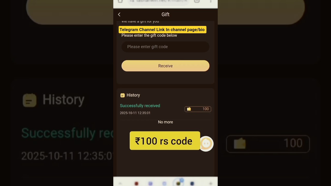 Tashan Win Official Gift Code || Tashan Game Official Gift Code Telegram Channel #91clubgiftcode