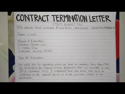 How To Write A Contract Termination Letter Step by Step Guide | Writing Practices