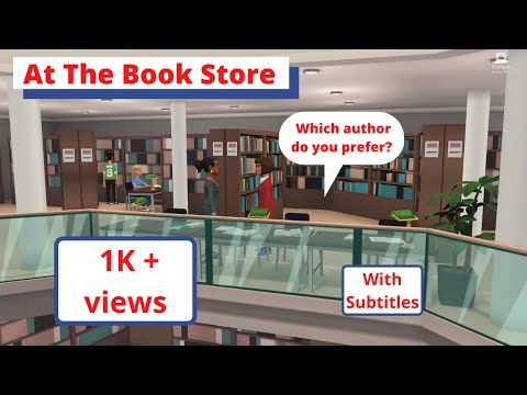 HOW TO TALK AT A BOOKSTORE || ENGLISH CONVERSATION WITH SUBTITLES
