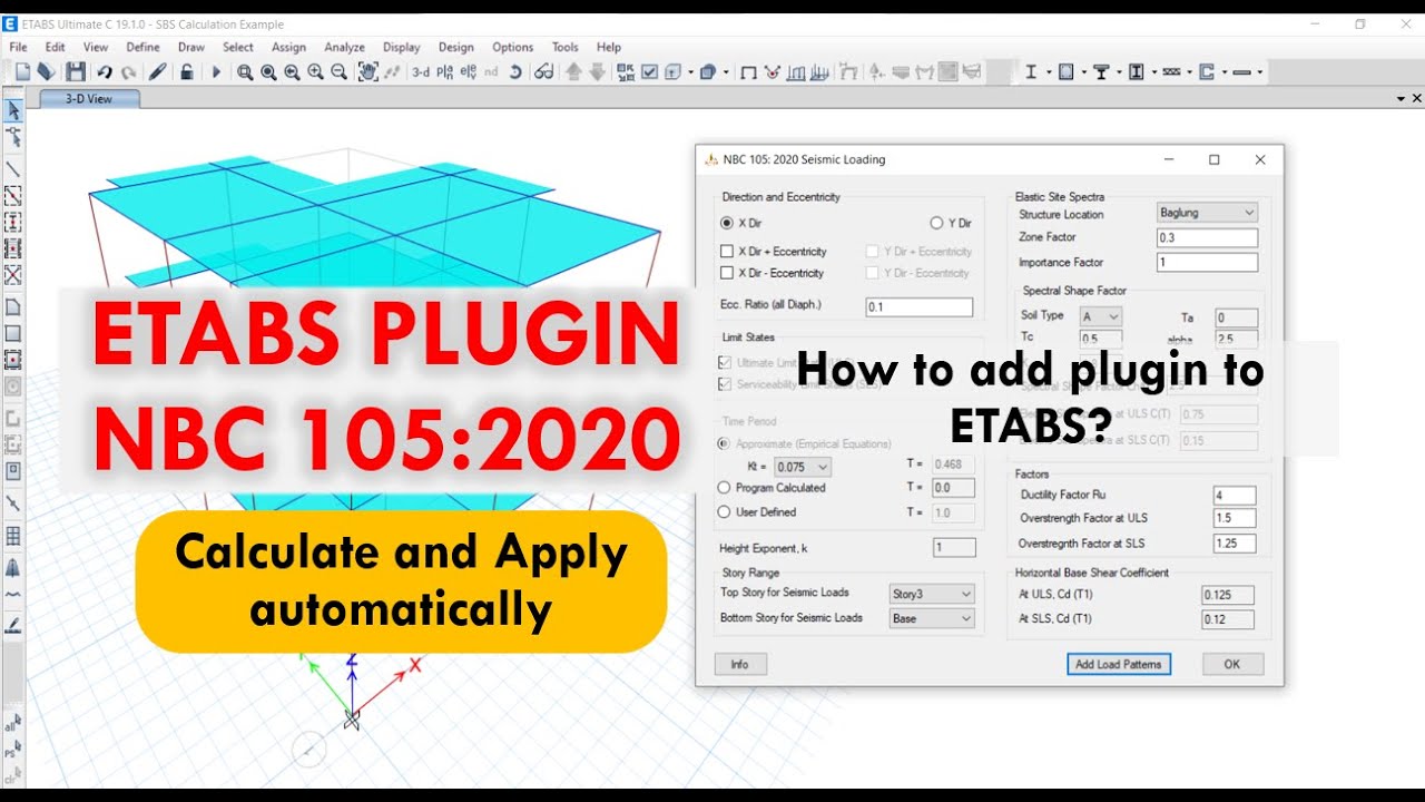 How to add plugin to ETABS | NBC 105:2020