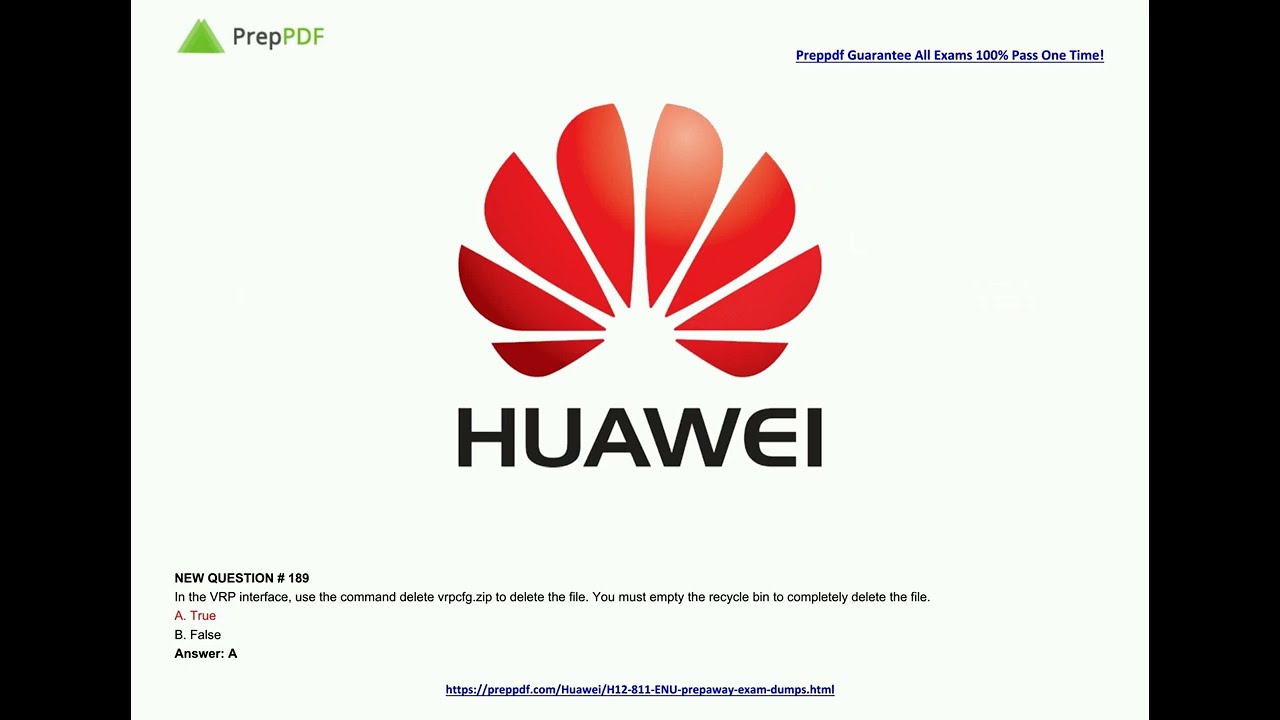 [Apr, 2023] Preppdf H12-811-ENU PDF Dumps and H12-811-ENU Exam Questions (Q189-Q204)