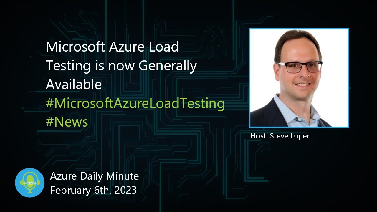 Microsoft Azure Load Testing is now Generally... - Azure Daily Minute Podcast - 06-FEB-2023