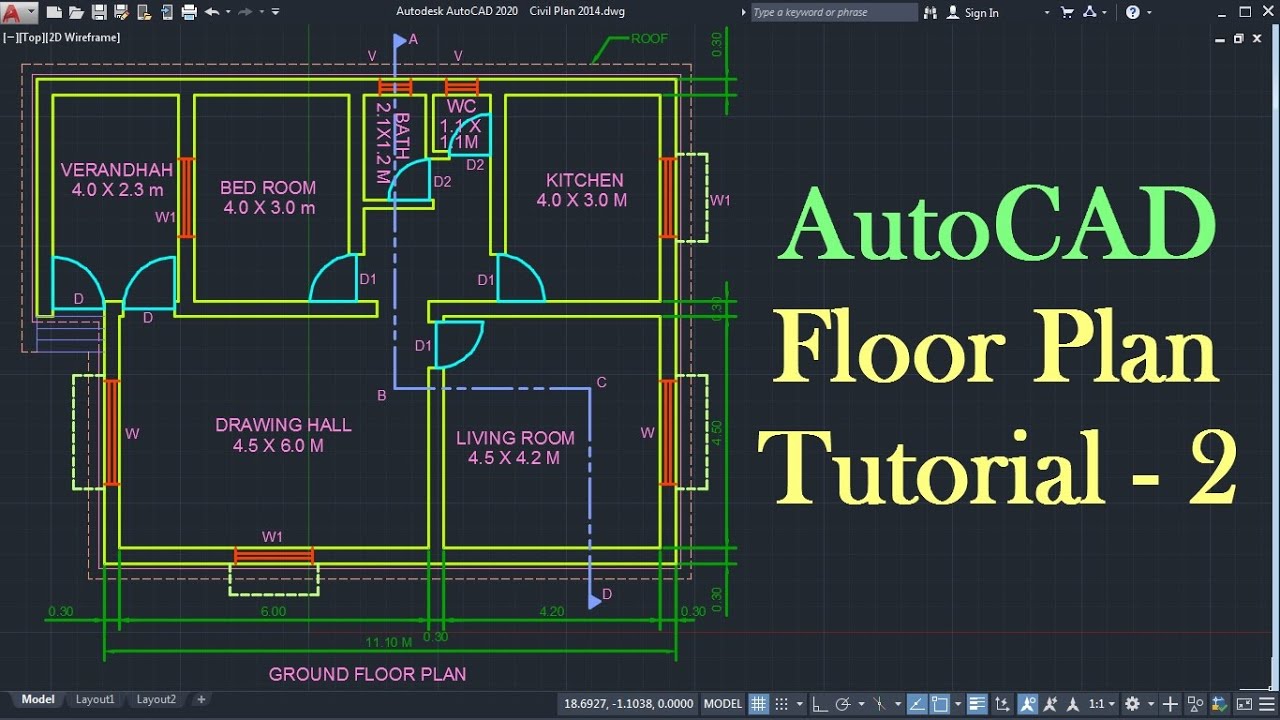 AutoCAD Floor Plan Tutorial for Beginners - 2