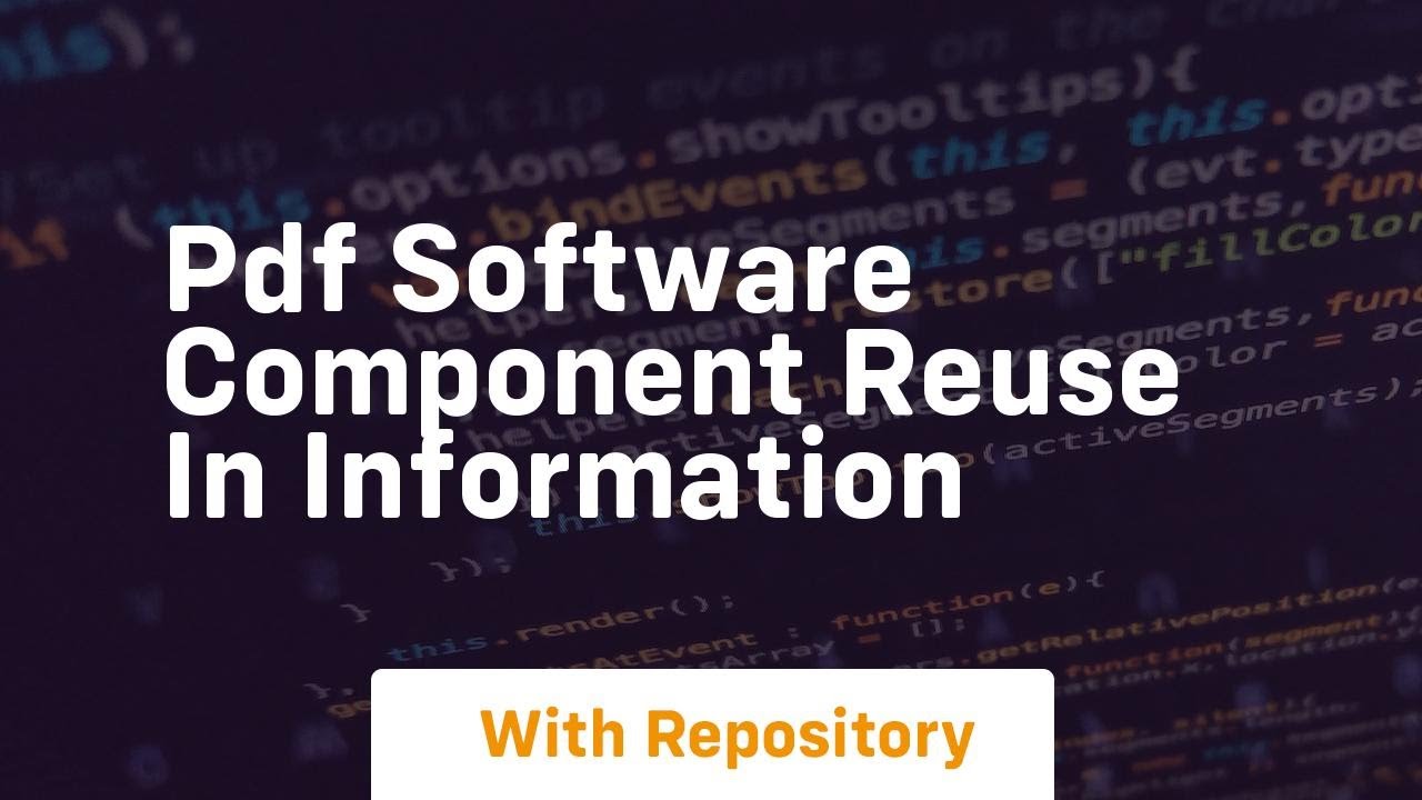 pdf software component reuse in information