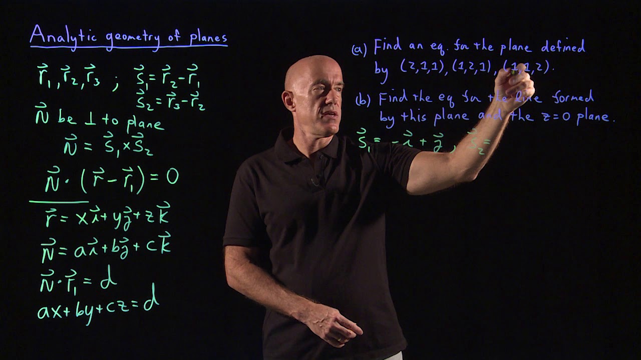 Analytic geometry of planes | Lecture 6 | Vector Calculus for Engineers