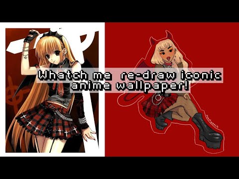 🎉2020🎉 Redraw Iconic Goth Angel Anime Girl Wallpaper as an E-Girl Speedpaint