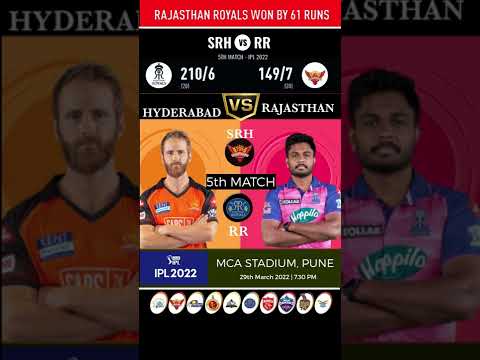 IPL 2022, SRH vs RR Highlights Rajasthan Royals beat Sunrisers Hyderabad by 61 runs