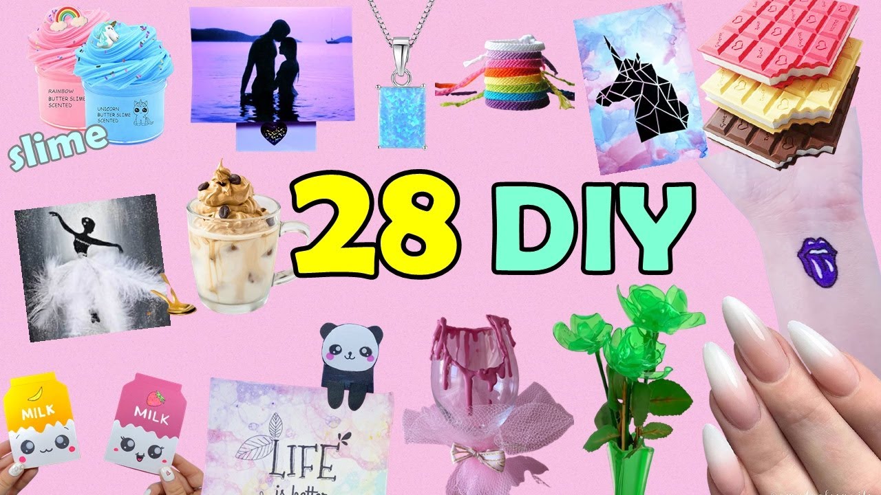 28 DIY PROJECT YOU NEED TO TRY! Nails, Slime, Coffee, Tattoo, Home Decor and more..