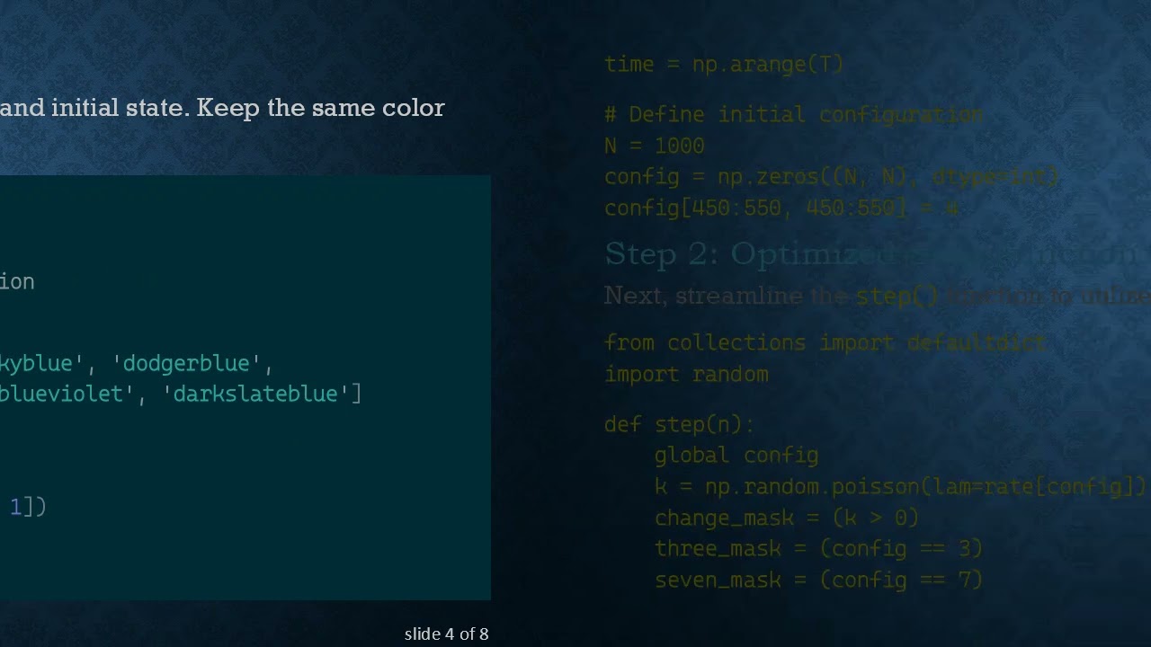 Improving Simulation Speed in a Stochastic System Using NumPy Functions