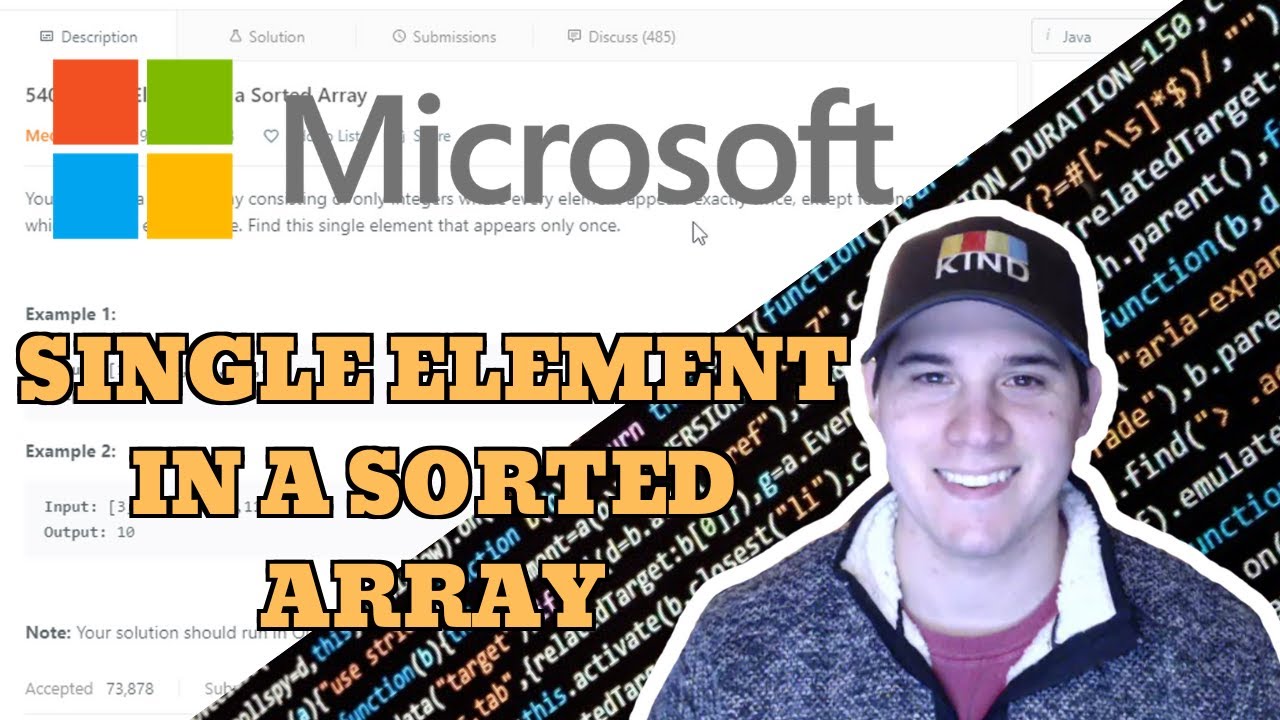 Microsoft Coding Interview Question - Single Element in Sorted Array (LeetCode)