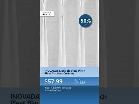 INOVADAY Light Blocking Pinch Pleat Blackout Curtains