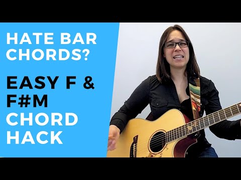 The Easy F major Chord and Easy F# Minor Chord for Guitar