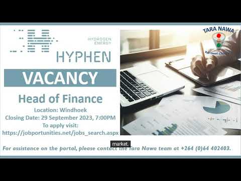 Vacancy: HYPHEN Hydrogen Energy (Pty) Ltd, Head of Finance, Closing Date: 29 Sep 2023.