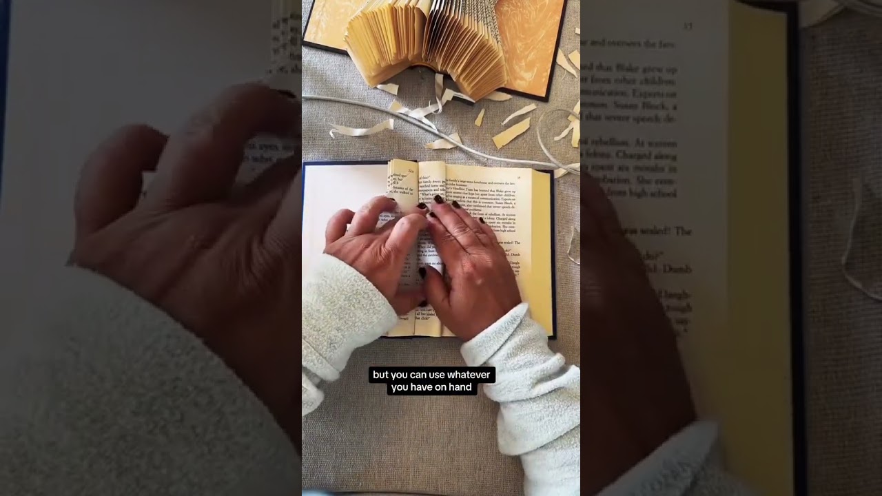 This is an easy book folding pattern that has a very dramatic look when complete. #bookfolding #book