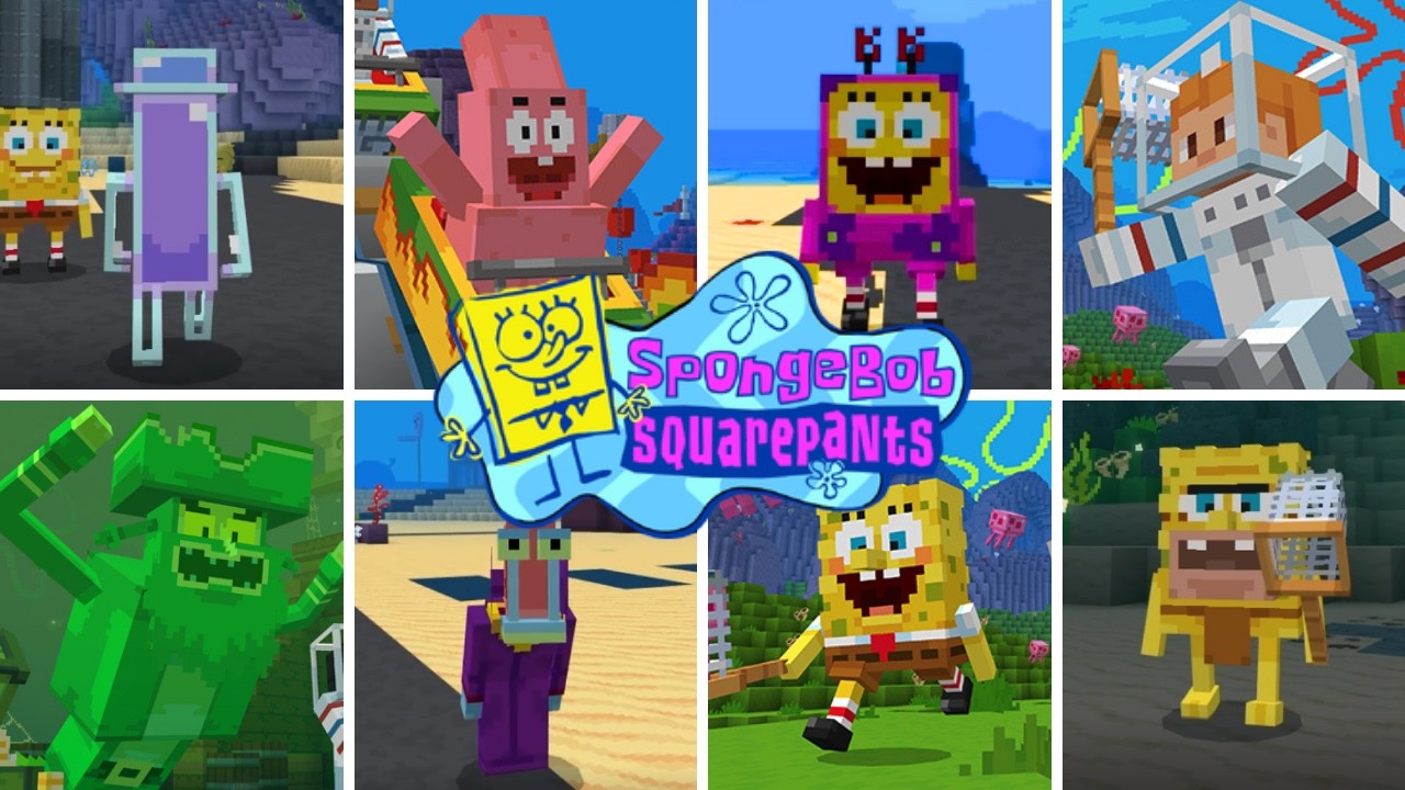 Minecraft Spongebob Squarepants DLC - All Characters/Skins