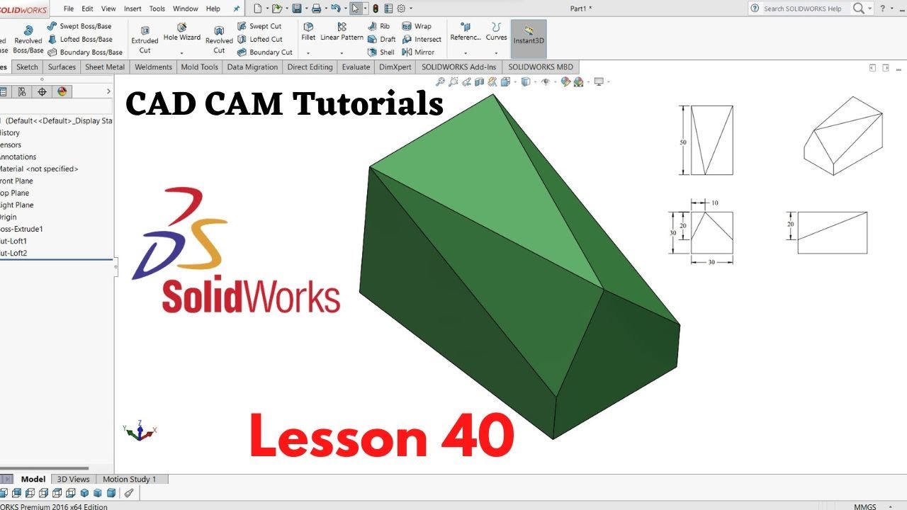 SolidWorks Education Lesson 40 |  SolidWorks Tutorials | CAD CAM Tutorials |
