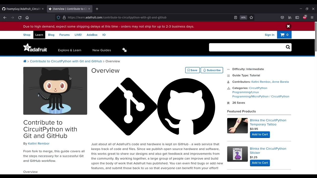 How To Make Pull Requests to Contribute to CircuitPython Projects on Github