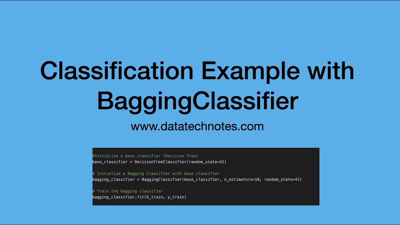 Classification Example with Scikit-learn BaggingClassifier