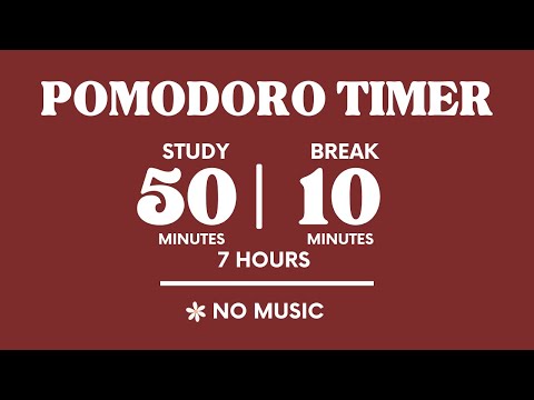 📚STUDY WITH ME FOR 7 HOURS | 50 MINS STUDY / 10 MINS BREAK | NO MUSIC | WITH ALARMS