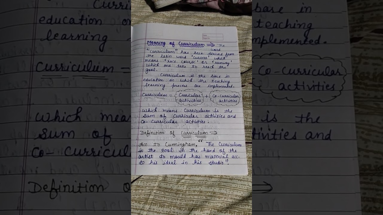 Curriculum, meaning and definition || B.Ed notes || #curriculum