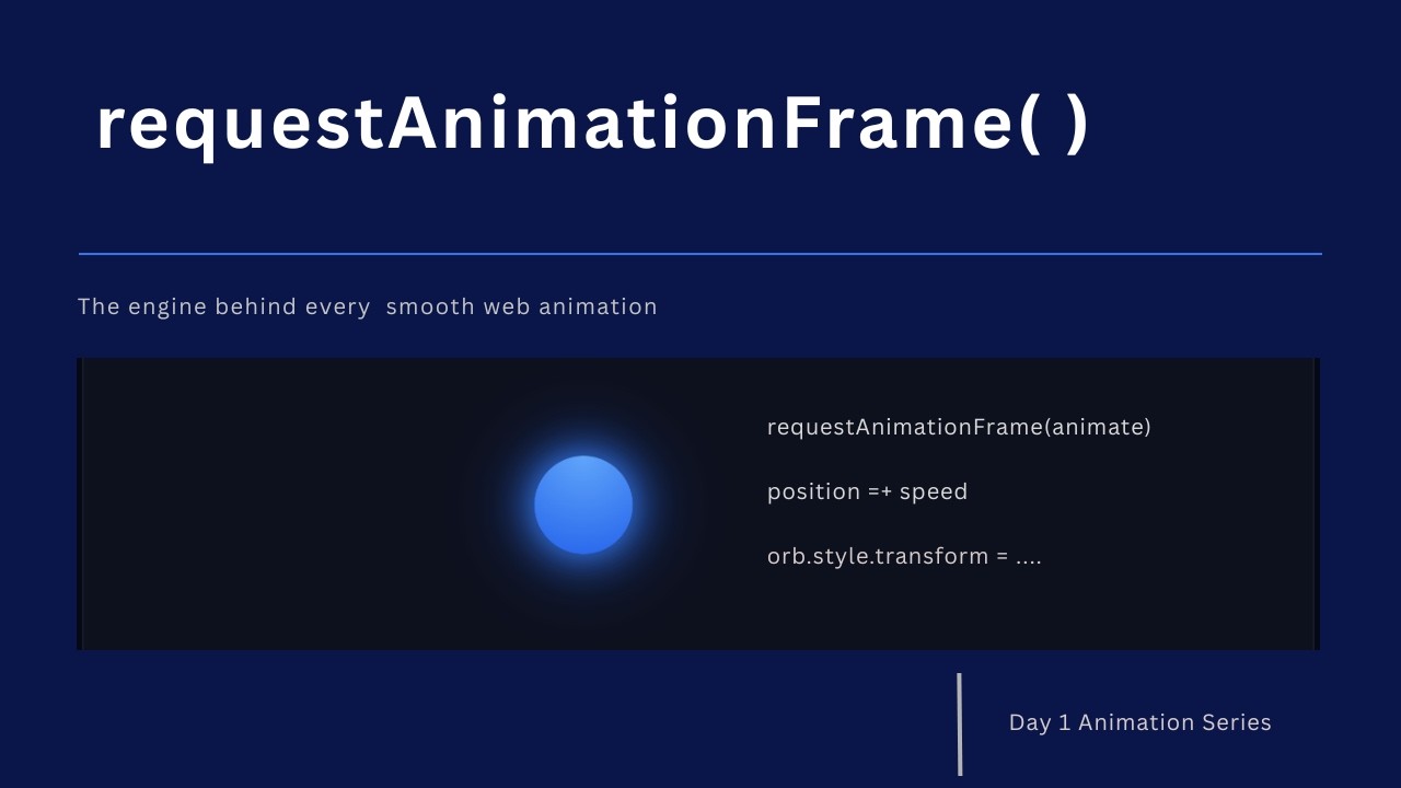 JavaScript requestAnimationFrame Explained — Build a Smooth Animation Loop from Scratch