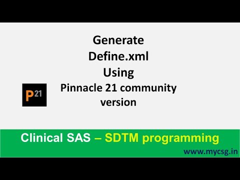 Create define.xml using Pinnacle 21 (P21) community