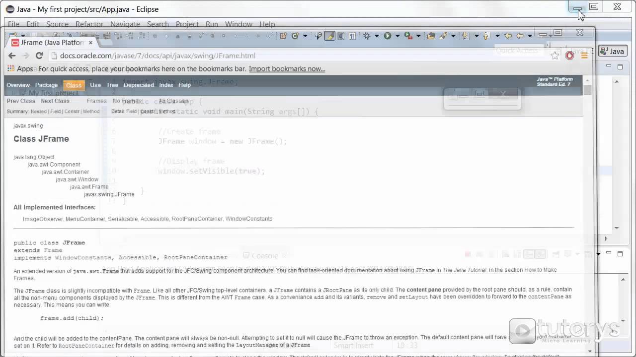How to use the JFrame object in Java?