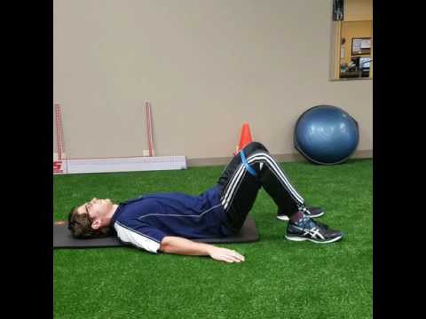 Banded Hip Raise with Knee Pressout | myworkouts.io