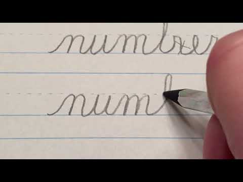 How to write "number" in cursive
