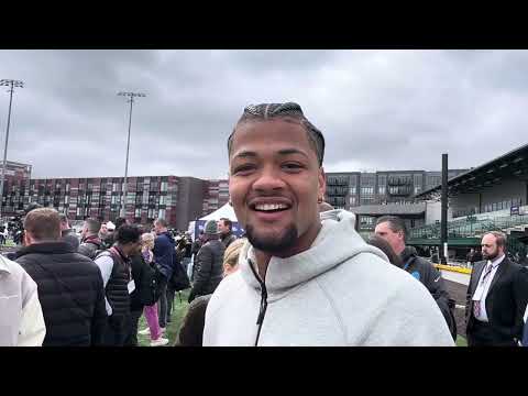 Rome Odunze Washington WR At 2024 NFL Draft On How To Pronounce His Name At NFL Play Football Event