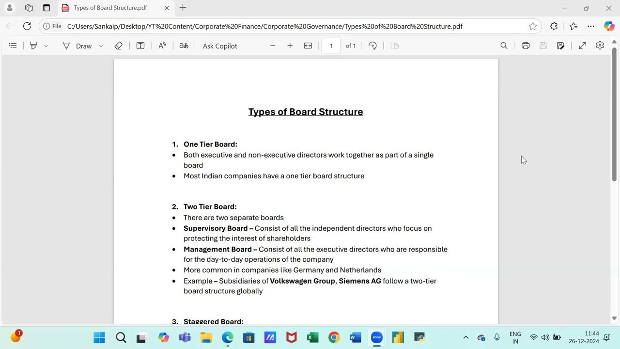 Types of Board Structure