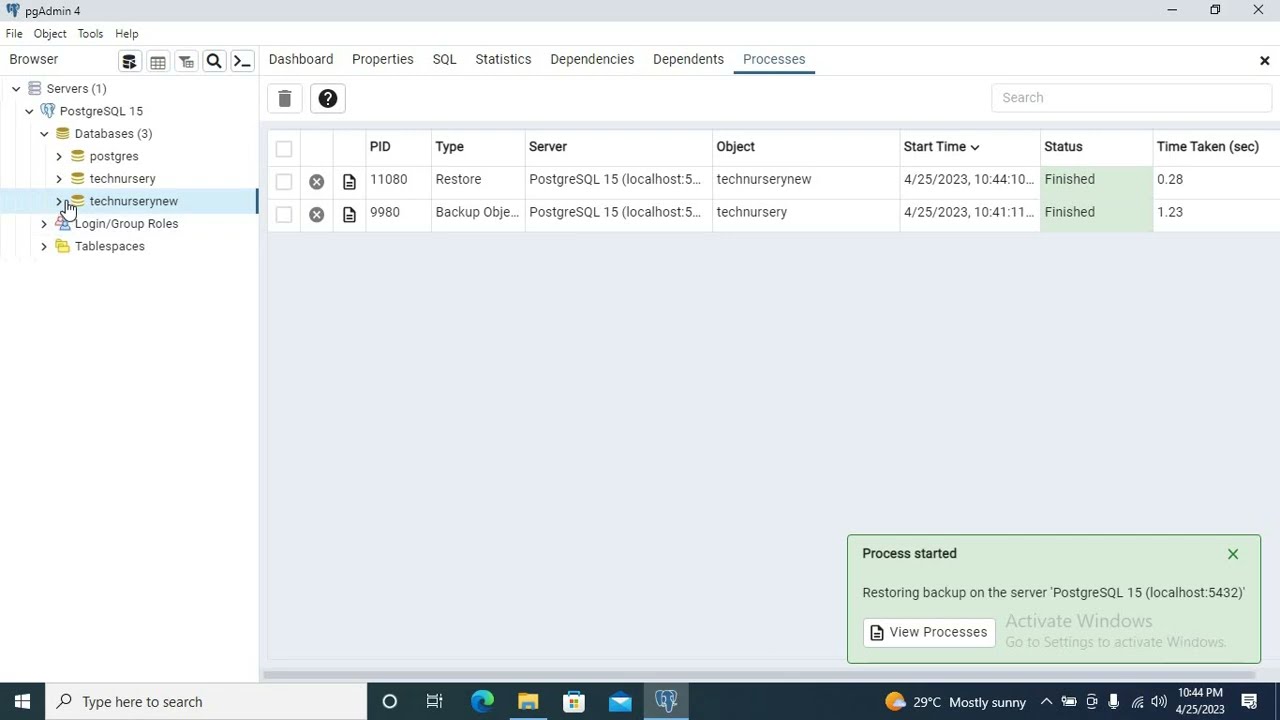 backup restore postgreSQL 15 database in pgadmin 4 postgreSQL tutorial explained